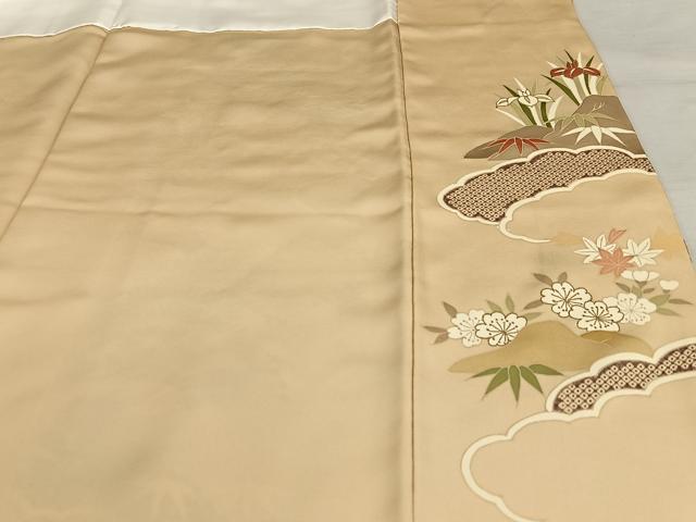 平和屋着物○訪問着 友禅 駒刺繍 雲重ね松竹梅 暈し染め 金彩 正絹