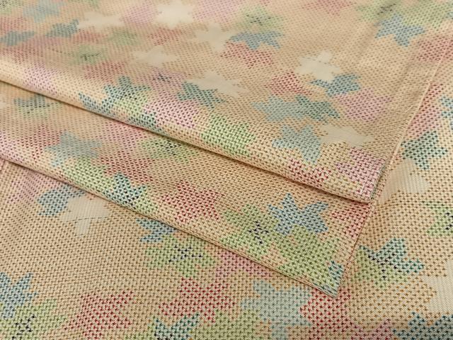 平和屋着物●本場大島紬　一元絣　舞花文　正絹　逸品　未使用　AAAV7554zg