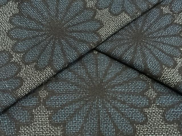 平和屋着物▽上質な紬　単衣　花づくし　正絹　逸品　AAAV8331fy