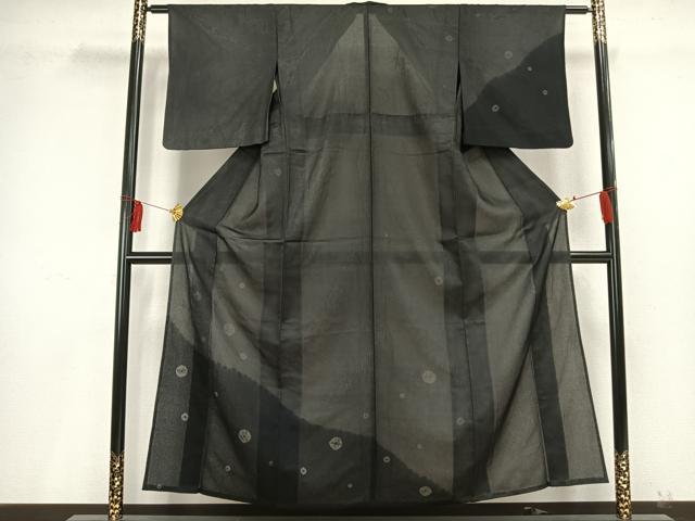 平和屋着物▽訪問着　無双　紗袷　紗×紗　絞り　丸文　正絹　逸品　AAAV8401fy