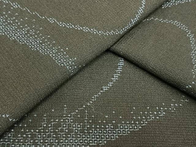 平和屋着物▽本塩沢　単衣　110亀甲　流水文　正絹　逸品　未使用　AAAV8445fy