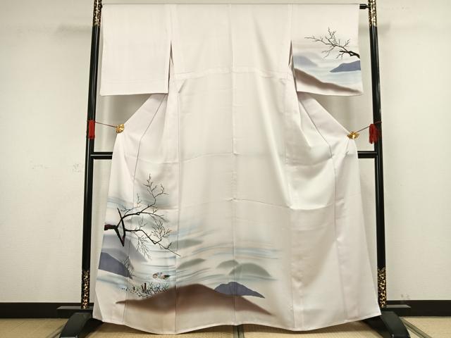 平和屋着物▽訪問着　単衣　風景文　暈し染め　正絹　逸品　AAAV8495fy