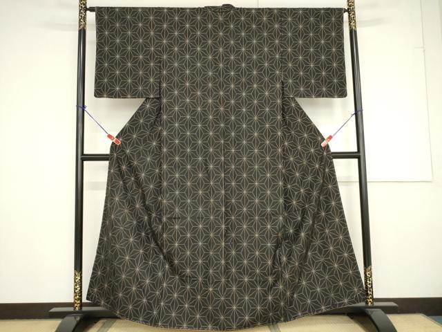 平和屋着物○本場大島紬 7マルキ 麻の葉文様 正絹 逸品 CAAS8655vf