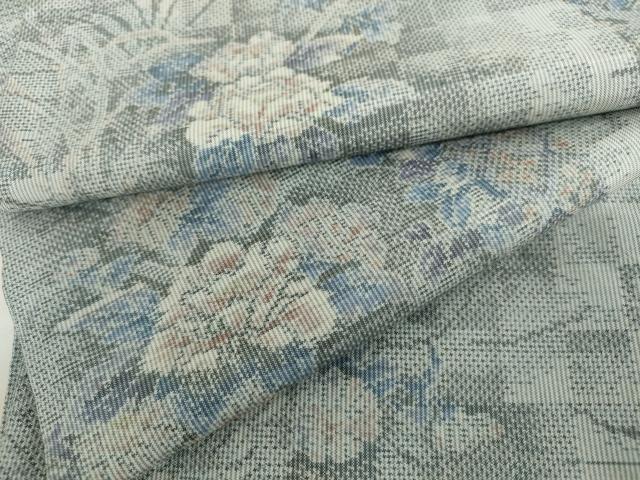 平和屋着物●都喜ヱ門　本場大島紬　草花文　藤絹織物謹製　正絹　逸品　AAAV8924ma