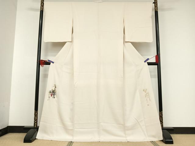 平和屋着物●螺鈿工芸作家　佐野正喜　訪問着　葡萄蔦の葉　小人　金彩　正絹　逸品　AAAV9020np