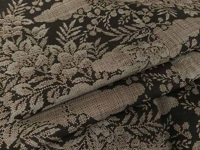 平和屋着物●本場大島紬　９マルキ　雲取り草花文　正絹　逸品　AAAV9057np