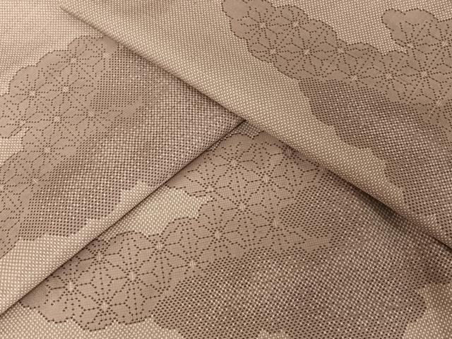 平和屋着物●本場大島紬　９マルキ　雲取り花文　正絹　逸品　AAAV9059np