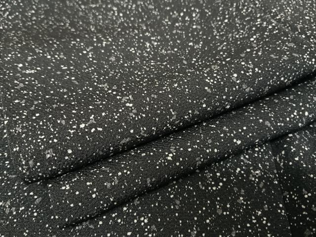 平和屋着物●上質な小紋　たたき染め　黒地　正絹　逸品　AAAV9112np