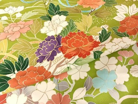 平和屋着物○創業460年・千總 訪問着 駒刺繍 花筏 金糸