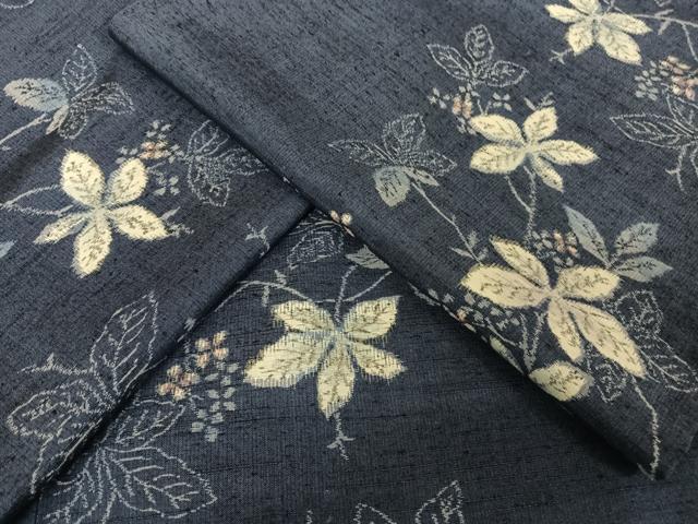 平和屋着物●上質な紬　枝花文　正絹　逸品　AAAV9147np