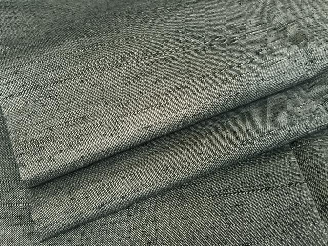 平和屋着物●男性　紬　薄墨色　正絹　逸品　AAAV9175np
