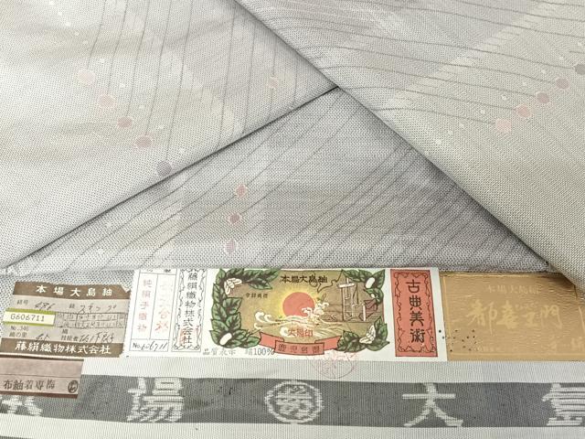 平和屋着物●都喜ヱ門　本場大島紬　白大島　カタス９マルキ　スキップ　藤絹織物謹製　証紙付き　正絹　逸品　AAAV9192np