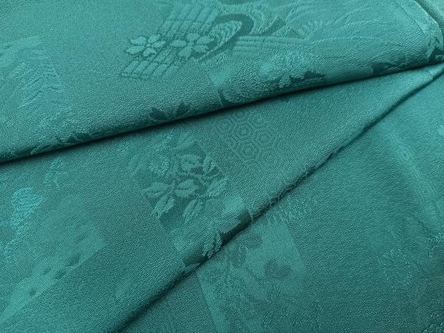 平和屋着物●極上　男性　色無地　草花地紋　納戸色　さが美扱い　正絹　逸品　AAAV9397ph