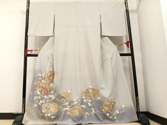 平和屋着物●豪華色留袖　地紙枝花文　正絹　逸品　AAAV9405ph