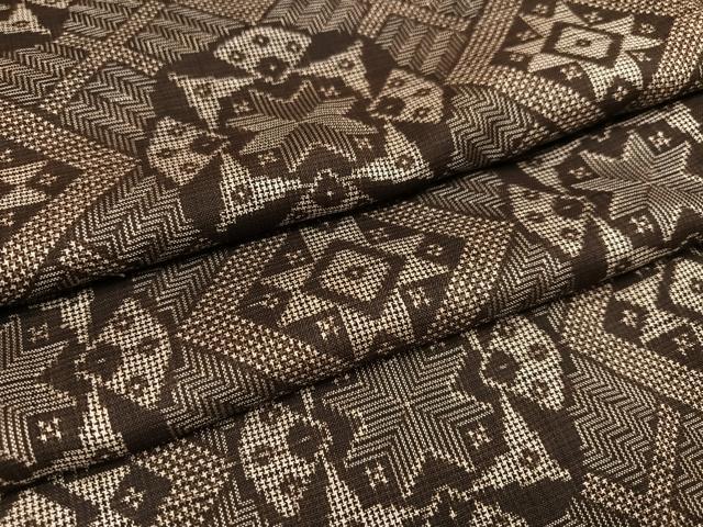 平和屋着物●本場大島紬　龍郷絣　花菱文　正絹　逸品　AAAV9436ph