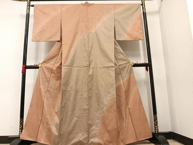 平和屋着物●本場染大島紬　訪問着　草花文　暈し染め　正絹　逸品　AAAW0025ph