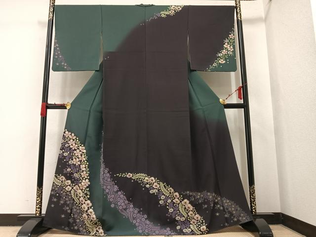 平和屋着物●訪問着　絞り　辻が花　暈し染め　金彩　正絹　逸品　AAAW0070ph