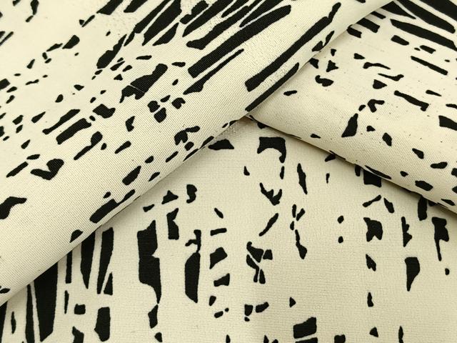 平和屋着物▽上質な小紋　単衣　樹林シルエット　正絹　逸品　AAAW1247fy