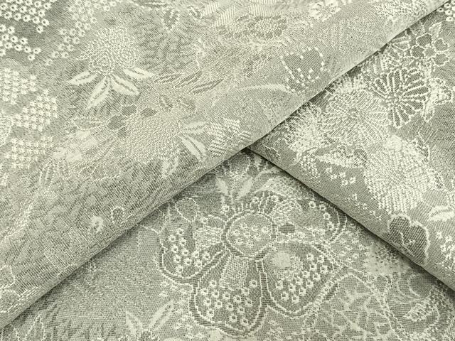 平和屋着物▽お召　単衣　天目織　正絹　逸品　AAAW1280fy