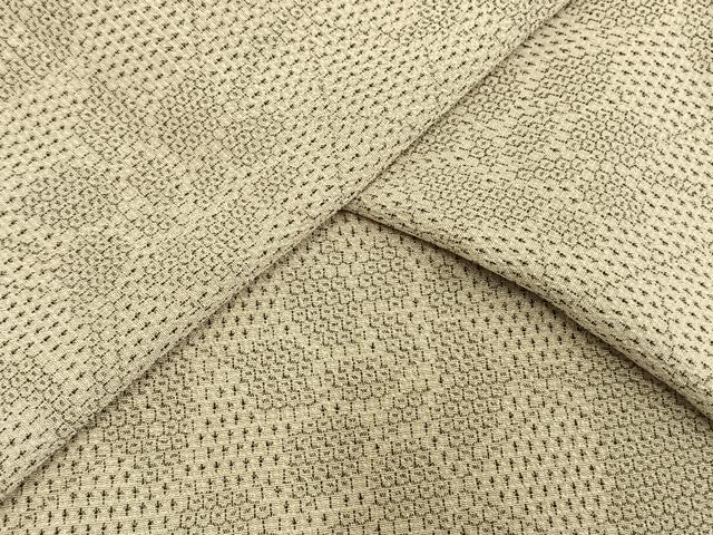 平和屋着物▽本塩沢　単衣　110亀甲　草花間道　鈴乃屋扱い　正絹　逸品　AAAW1299fy