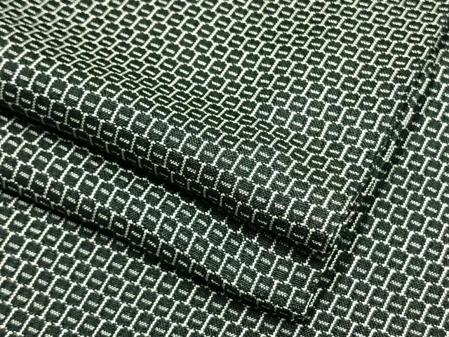 平和屋着物▽上質な紬　単衣　100亀甲　正絹　逸品　AAAW1301fy