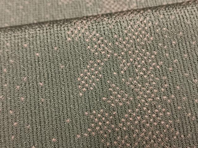 平和屋着物▽本塩沢 単衣 草花間道 正絹 逸品 AAAW1305fy 紬