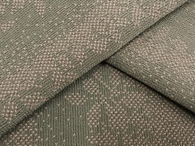 平和屋着物▽本塩沢　単衣　草花間道　正絹　逸品　AAAW1305fy