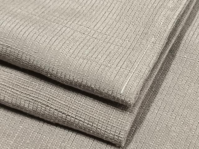 平和屋着物▽上質な紬 　単衣　色無地　暁鼠色　反端付き　正絹　逸品　未使用　AAAW1364fy