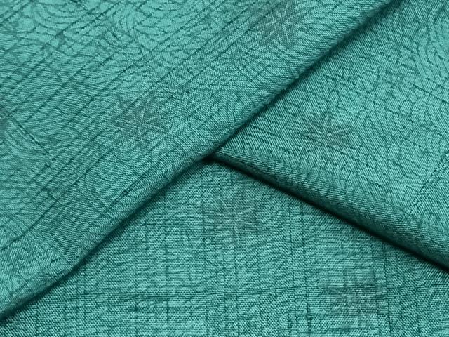 平和屋着物▽上質な小紋　単衣　紬地　舞葉文　正絹　逸品　AAAW1365fy