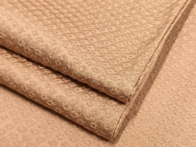 平和屋着物▽上質な色無地　単衣　鹿の子地紋　珊瑚色　正絹　逸品　未使用　AAAW1366fy