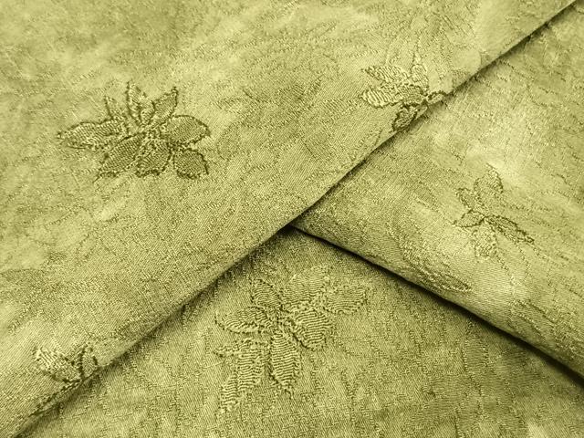 平和屋着物▽上質な小紋　単衣　地紋起こし　花尽くし　正絹　逸品　AAAW1391fy