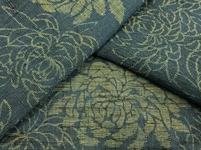 平和屋着物▽上質な小紋　単衣　草花文　逸品　AAAW1393fy