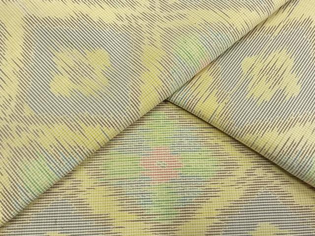 平和屋着物▽本場大島紬　単衣　花菱文　正絹　逸品　AAAW1422fy