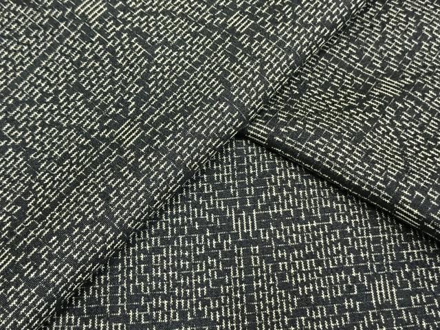 平和屋着物▽上質な紬　単衣　麻の葉文様　正絹　逸品　AAAW1431fy