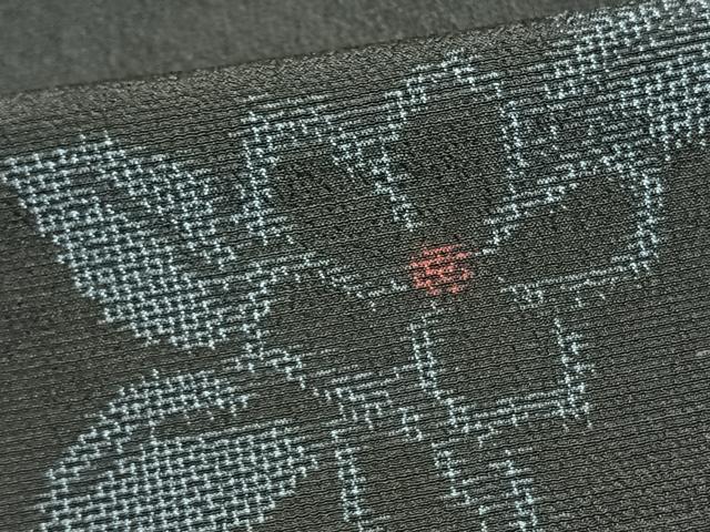 平和屋着物▽本塩沢 単衣 草花文 正絹 逸品 未使用 AAAW1435fy