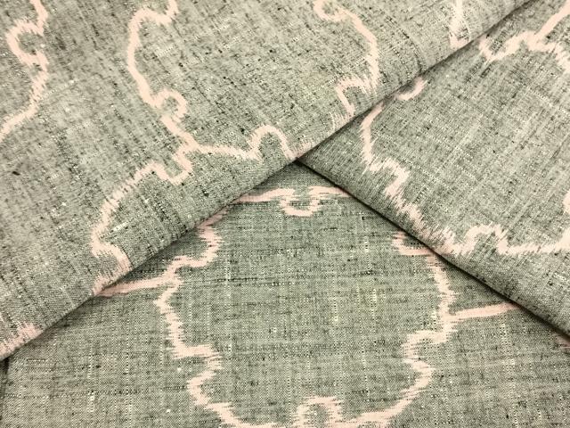 平和屋着物▽上質な紬　単衣　雪輪文　正絹　逸品　AAAW1460fy