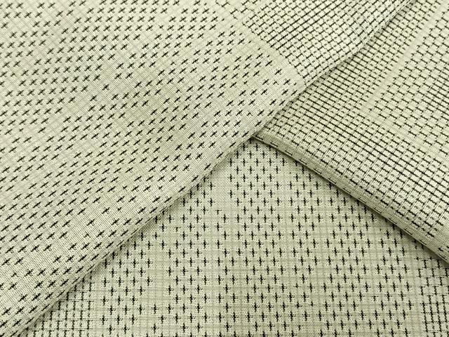 平和屋着物▽上質な紬　単衣　色紙文　正絹　逸品　AAAW1471fy