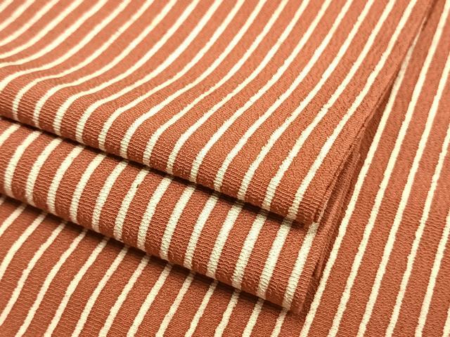 平和屋着物▽上質な小紋　単衣　縞　正絹　逸品　AAAW1551fy