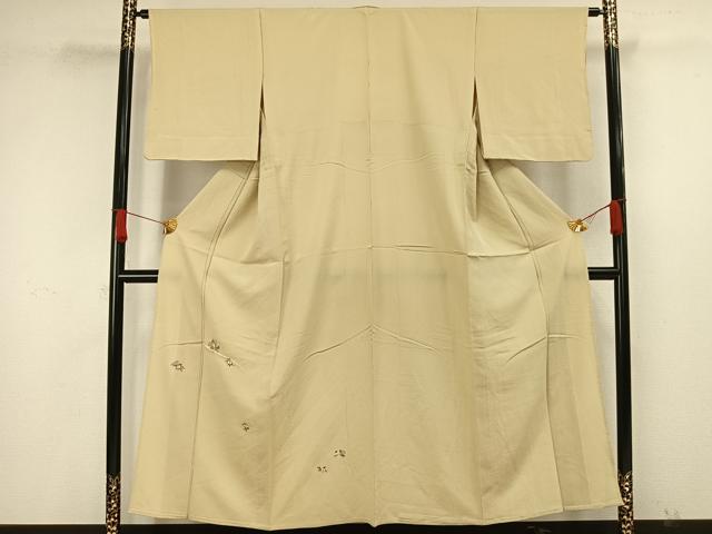 平和屋着物▽訪問着　単衣　総刺繍　草花文　金糸　正絹　逸品　AAAW1593fy