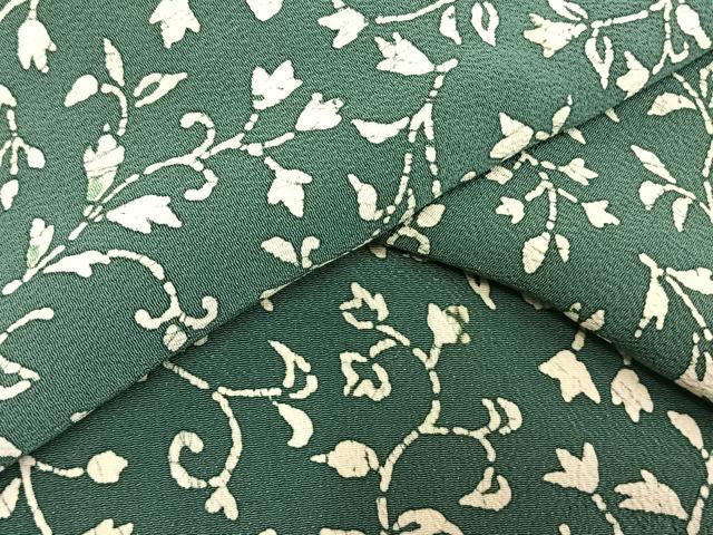 平和屋着物▽上質な小紋　単衣　花唐草文　正絹　逸品　AAAW1595fy