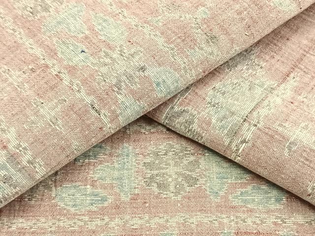 平和屋着物▽上質な紬　単衣　横段文　正絹　逸品　未使用　AAAW1615fy