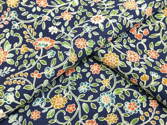 平和屋着物▽上質な小紋　単衣　草花文　正絹　逸品　AAAW1618fy