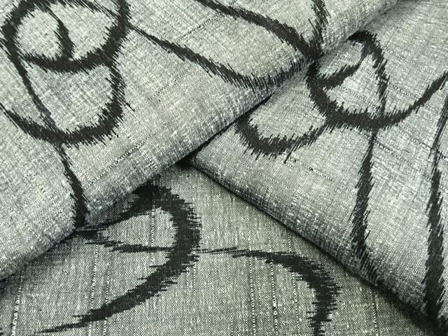 平和屋着物▽上質な紬　単衣　抽象文　正絹　逸品　AAAW1722fy