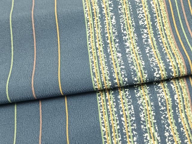 平和屋着物▽小紋 単衣 縞 洗える着物 AAAW1725fy