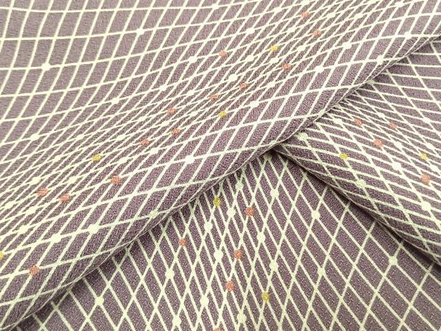 平和屋着物▽小紋　単衣　幾何学文様　洗える着物　AAAW1727fy