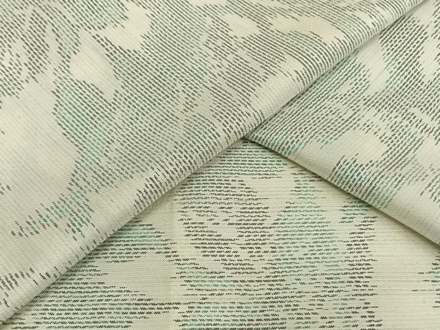 平和屋着物▽本場大島紬　単衣　白大島　草花文　正絹　逸品　AAAW1731fy