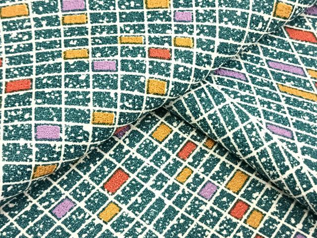 平和屋着物▽小紋　単衣　色紙散らし文　洗える着物　AAAW1738fy