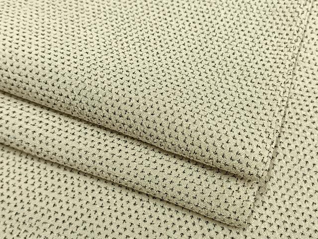 平和屋着物▽本塩沢　単衣　蚊絣　正絹　逸品　AAAW1743fy