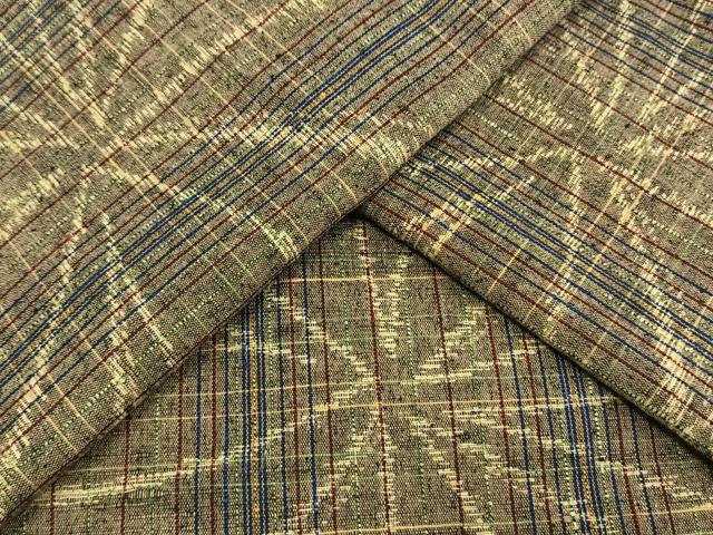 平和屋着物▽上質な紬　単衣　舞花文　正絹　逸品　AAAW1744fy