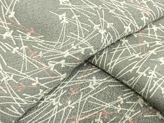 平和屋着物▽上質な小紋　単衣　木漏れ松葉文　正絹　逸品　AAAW1757fy